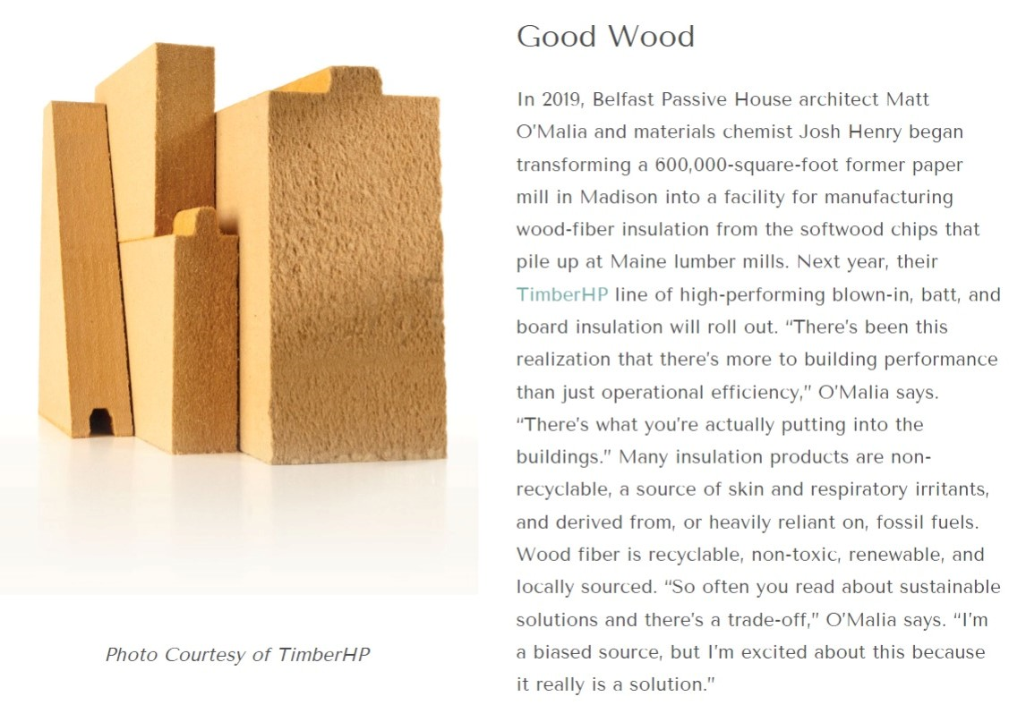 Maine Homes Names Wood Fiber Insulation a Top Design and Sustainability ...